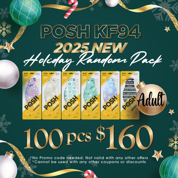 Posh KF94 Mask Holiday Special Random 100 pcs Pack - Adult – Be Healthy