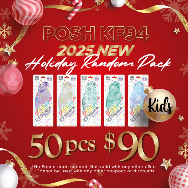 Posh KF94 Mask Holiday Special Random 50 pcs Pack - Kids – Be Healthy