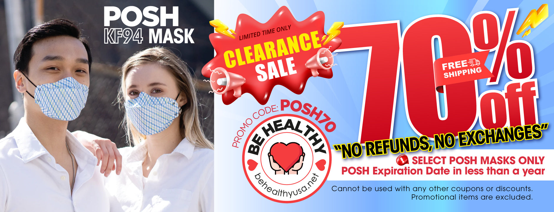 KF94 Masks, Posh, BOTN, Blue Mask, Cosmetics, Ginseng – Be Healthy