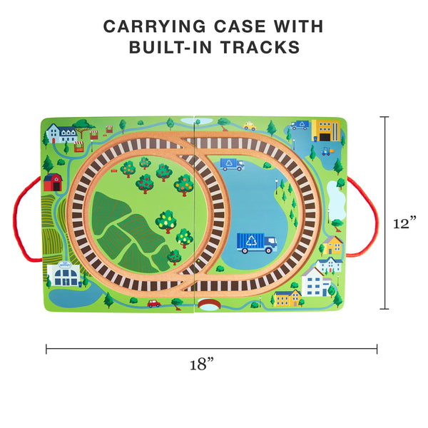 Grab & Go Railroad – portable train set, magnetic toy, travel playset ...