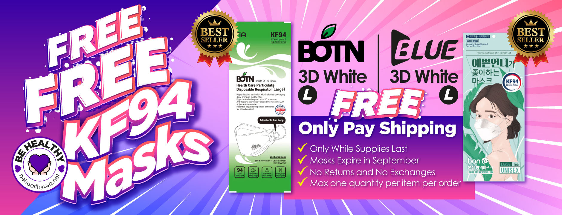 KF94 Masks, Posh, BOTN, Blue Mask, Premium Korean Products – Be Healthy