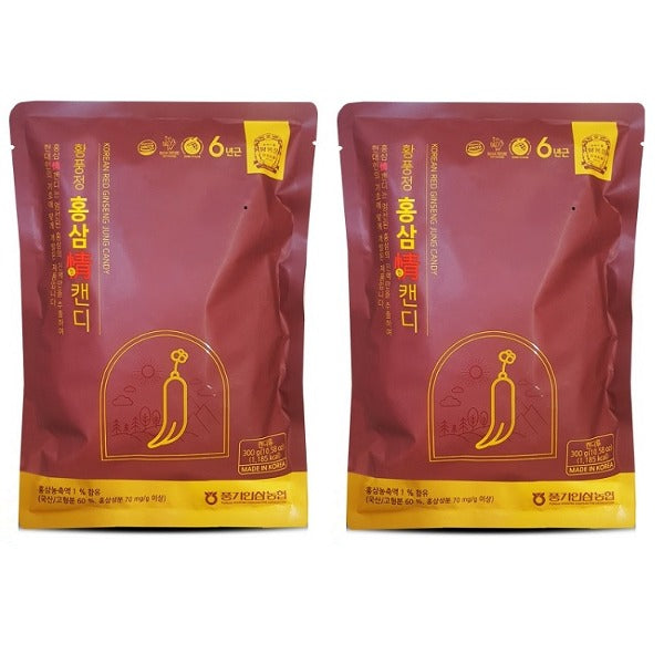 6 Years Punggi Korean Red Ginseng Candy 300g x 2 pack – Be Healthy