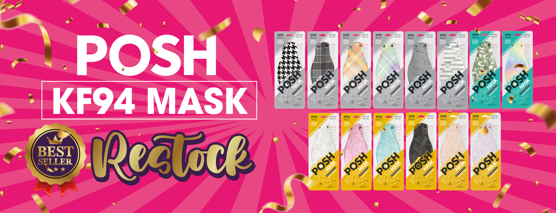 KF94 Masks, Posh, BOTN, Blue Mask, Premium Korean Products – Be Healthy