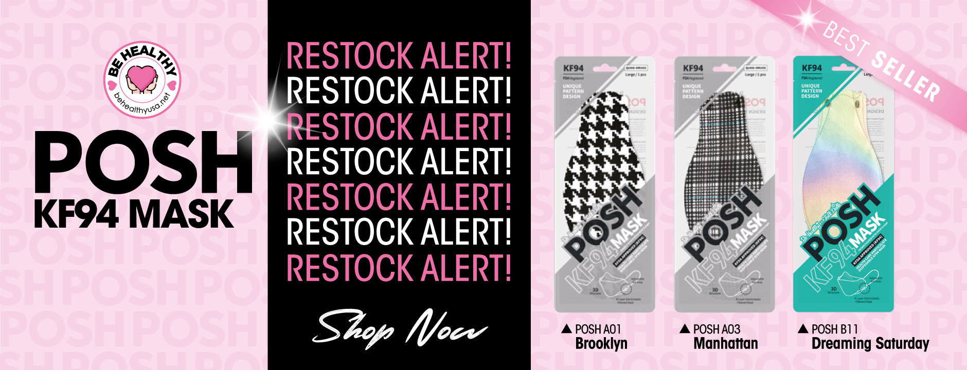 KF94 Masks, Posh, BOTN, Blue Mask, Cosmetics, Ginseng – Be Healthy