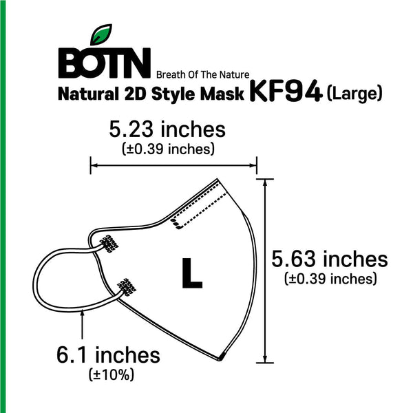 BOTN KF94 2D Mask Large / Yellow - 1pc – Be Healthy