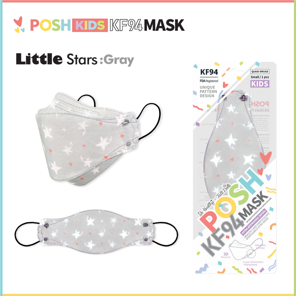 POSH KIDS KF94 Small Mask Little Stars - Gray (KA13) – Be Healthy